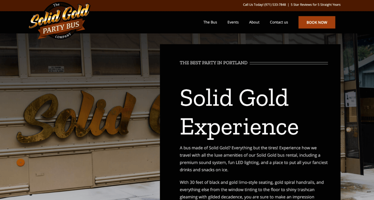Solid Gold Party Bus